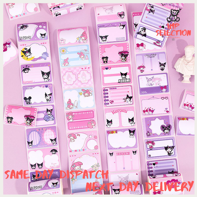 Sanrio Melody Kuromi Pull-out Sticky Notes Colorful Stickers Box ...