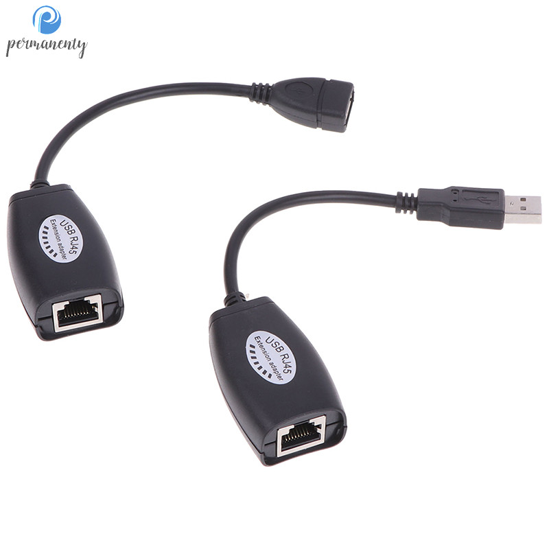 Permanenty USB UTP Extender Adapter Over Single RJ45 Ethernet CAT5E 6 ...
