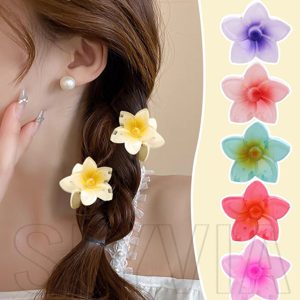 Plumeria Flower Hair Clamp - Mini Grab Clip - Fashion, Colorful ...