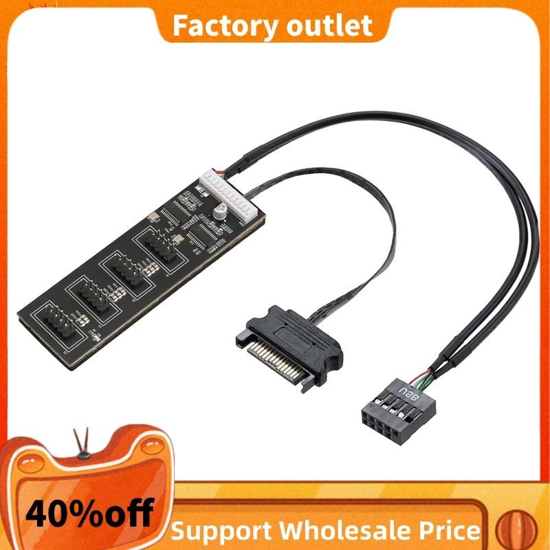 In Stock 9Pin USB Header Splitter with SATA Power Cable, Internal USB ...