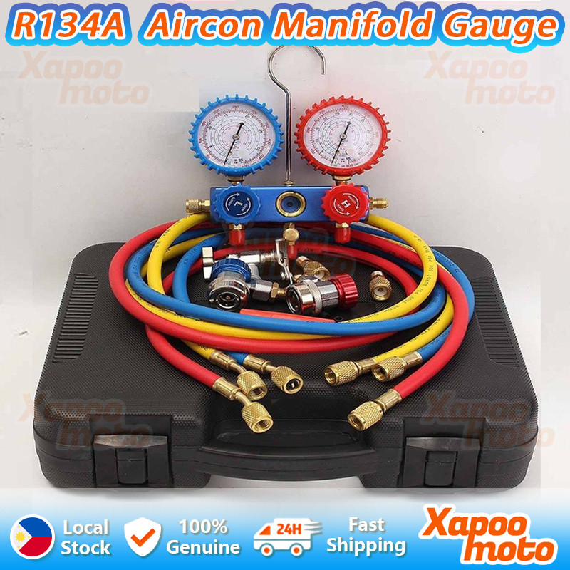 [Delivery 24 Hours] R134A Aircon Manifold Gauge Freon Pressure AC ...