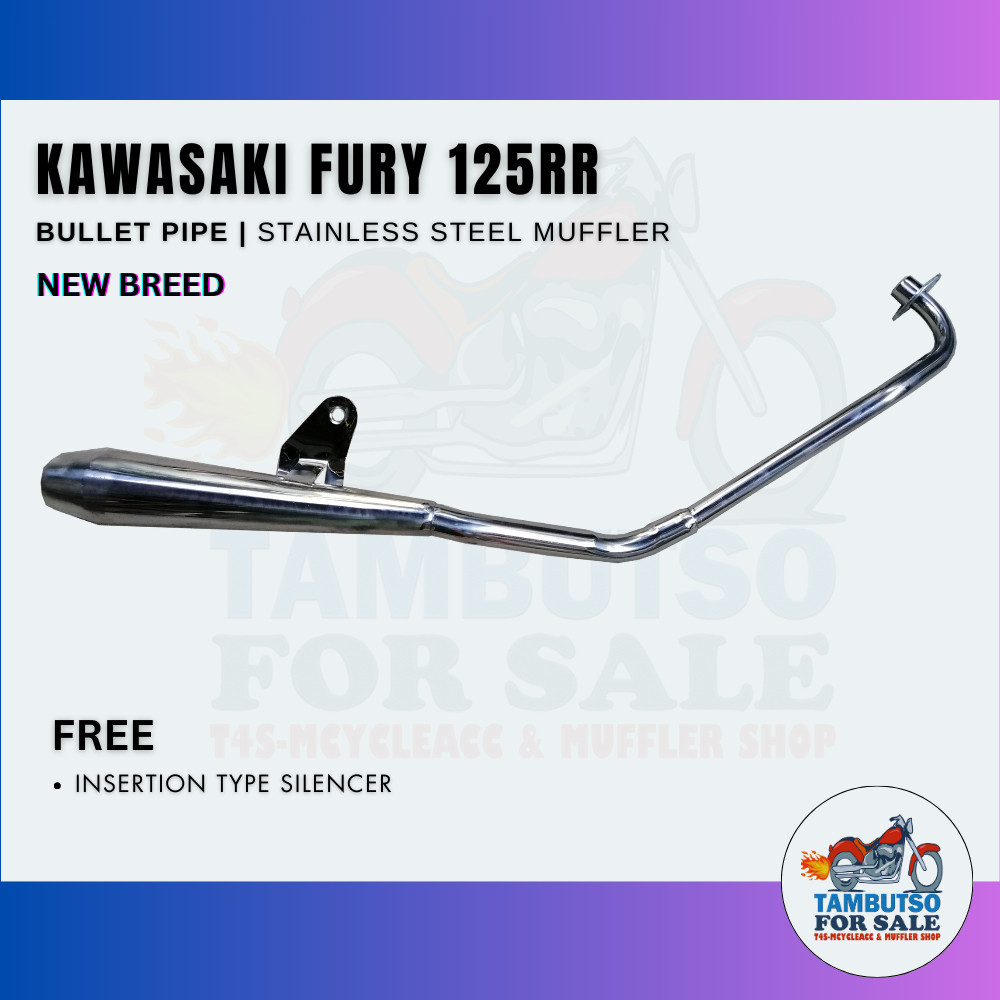 Kawasaki Fury 125 NB Bullet Pipe Type NEW BREED Muffler for Fury 125 ...