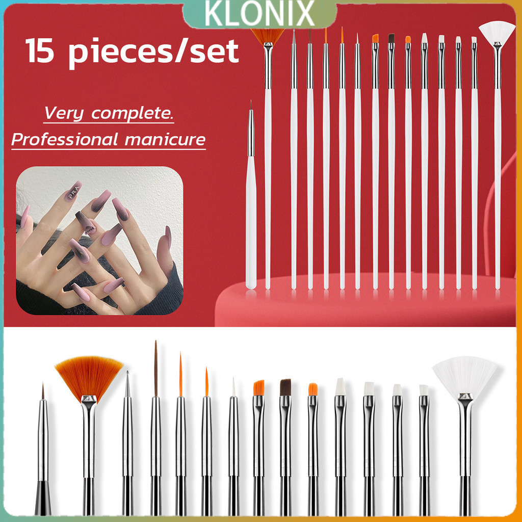 Ki Professional Nail Art Design Painting Set 15 pcs Acrylic Oil ...