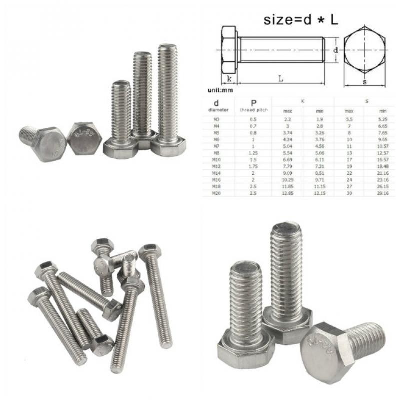1/5/10/25pcs M4 M5 M6 M8 M10 A2-70 304 stainless steel hex cap screw bolts | Shopee Philippines