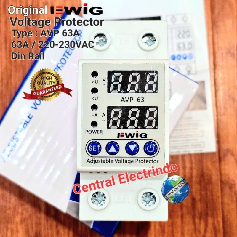 Digital Voltage Protector AVP 63A EWIG 220/230VAC Din Rail. | Shopee ...