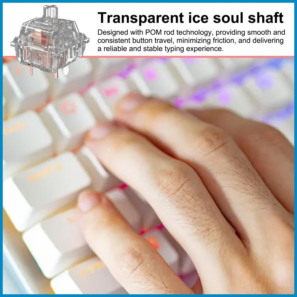 Mechanical Keyboard Clear Switches Transparent Mechanical Game 5-Pin ...