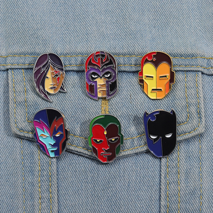 Marvel Hero Character Enamel Brooch Sci-fi Movie Metal Badge Cartoon ...