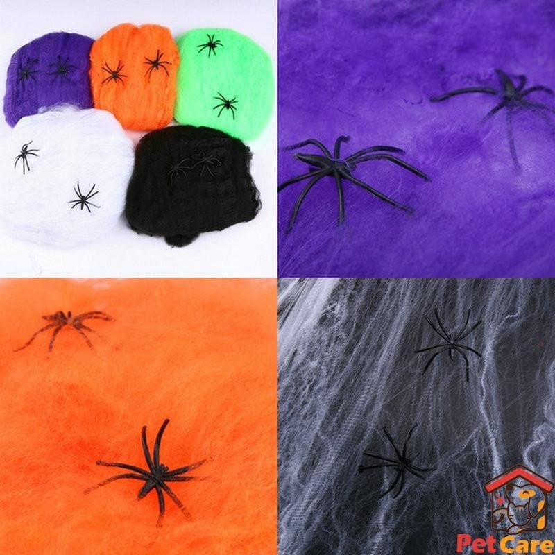 Halloween Scary Party Scene Props Black Stretchy Cobweb Spider Web ...