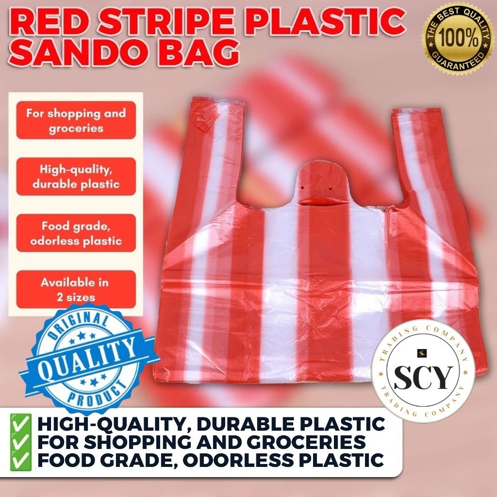 SCY 4 Star Stripe red plastic bag Sando bag Large, Extra Large, Double ...