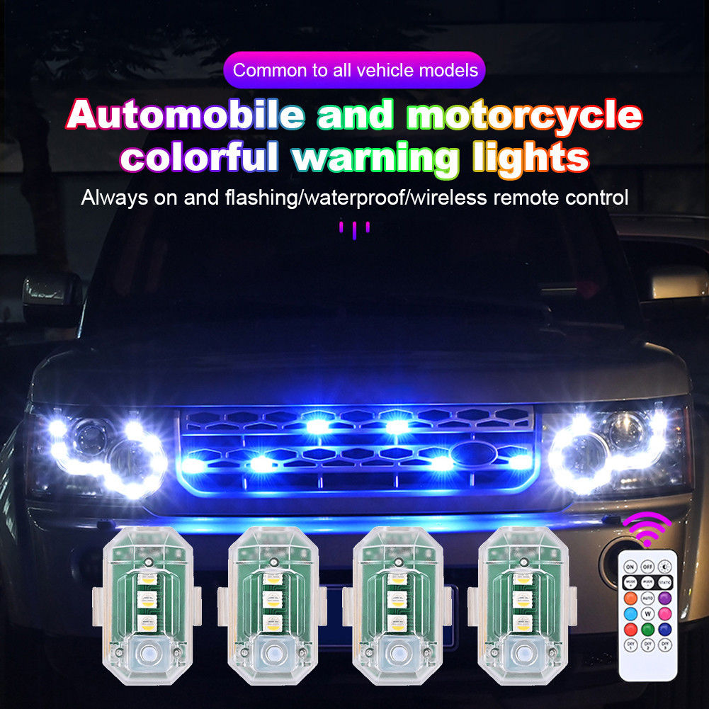 Wireless LED Strobe Light Remote Control 8 Color Anti-collision Warning ...