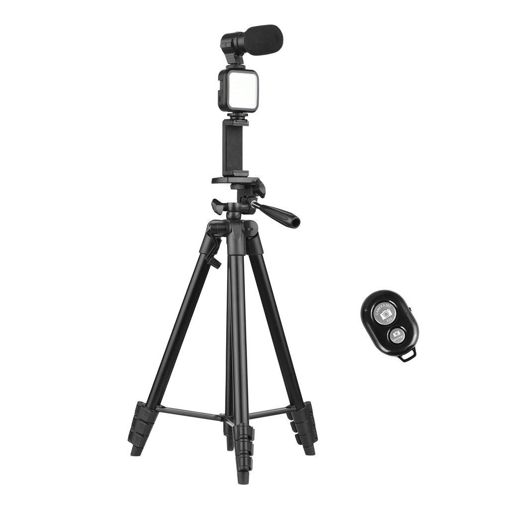 53 Inch Tripod Vlog Kit Smartphone Photography Set Tripod + LED Light ...