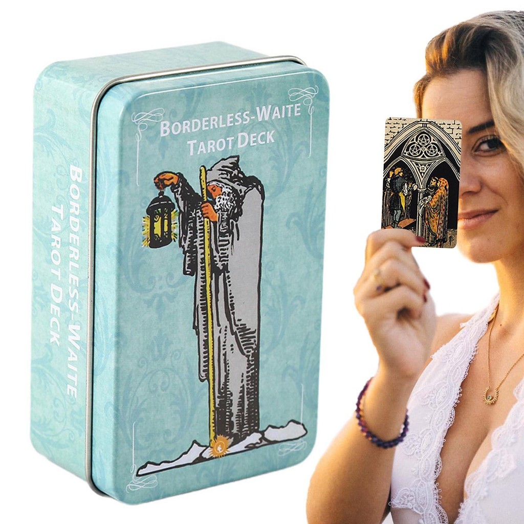 The Borderless Waite Tarot Iron Box Paper Manual English Version Tarot ...