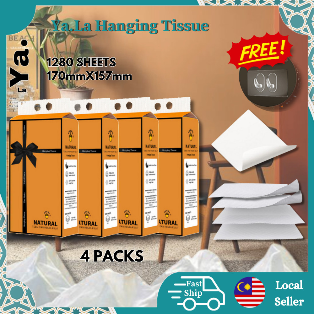 4 Packs X 1150 Sheets ( 1CTN ) Wall Hanging Tissue Air-cushion Facial ...