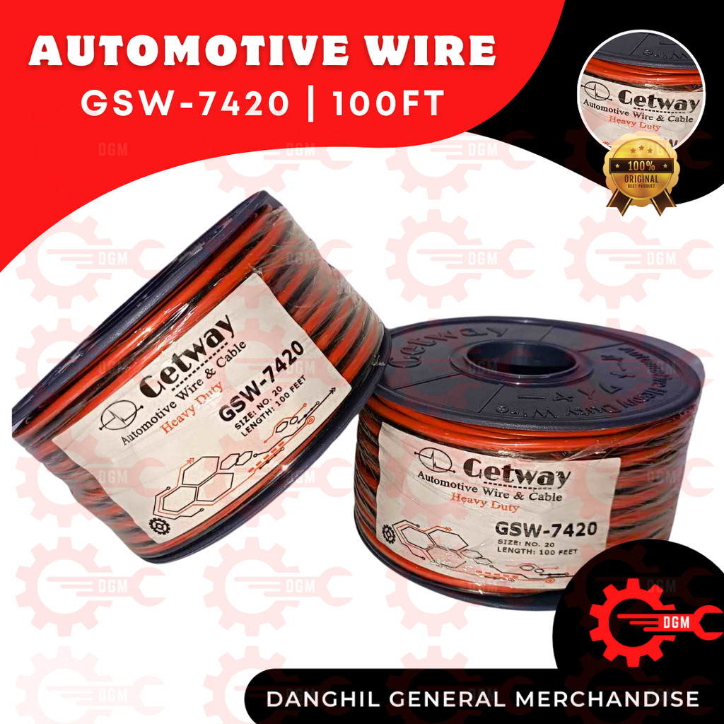 GETWAY Automotive Wire Heavy Duty Red-Black GSW-7420 (100FT) | Shopee ...