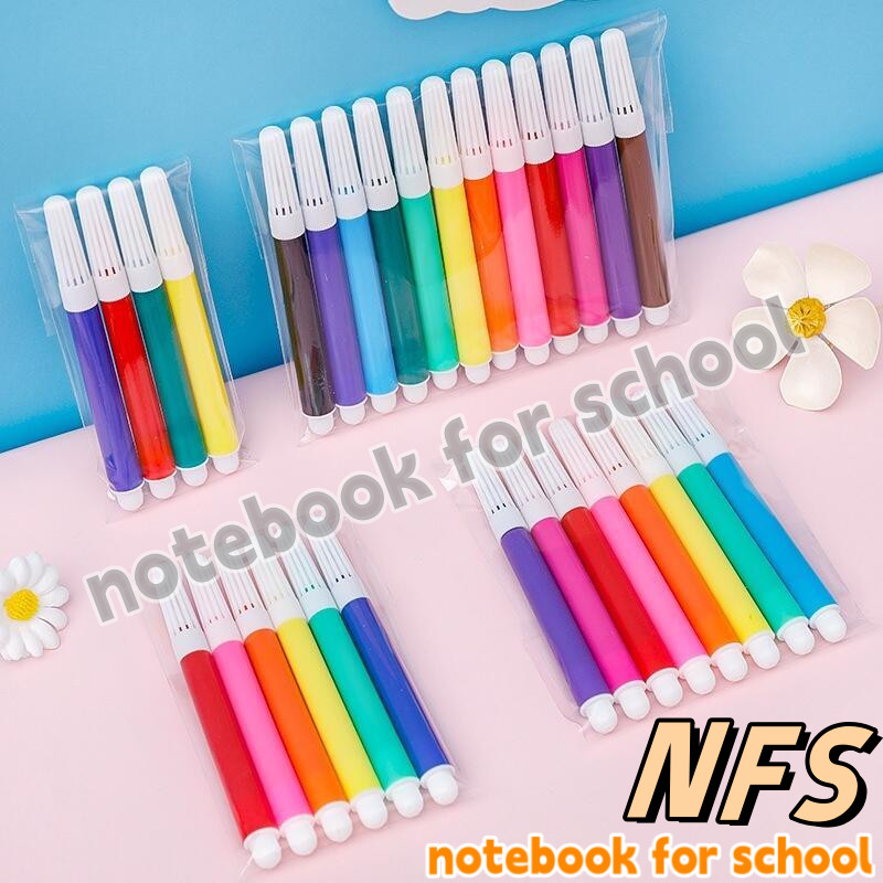NFS Mini Graffiti Watercolor Pen 3/6/8/12 Colors Kid Art Painting ...