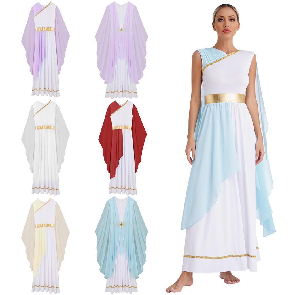 Women's Medieval Greek Goddess Costume Halloween Roman Queen Princess ...
