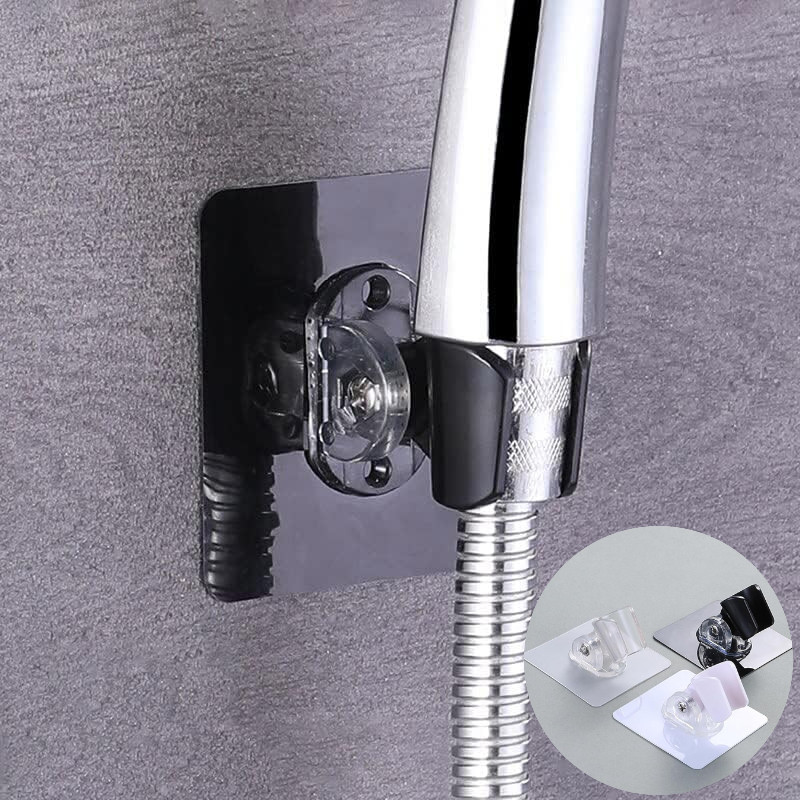 Shower Head Holder Fixed Base Plate Adjustable Angle Punch Wall Mount ...