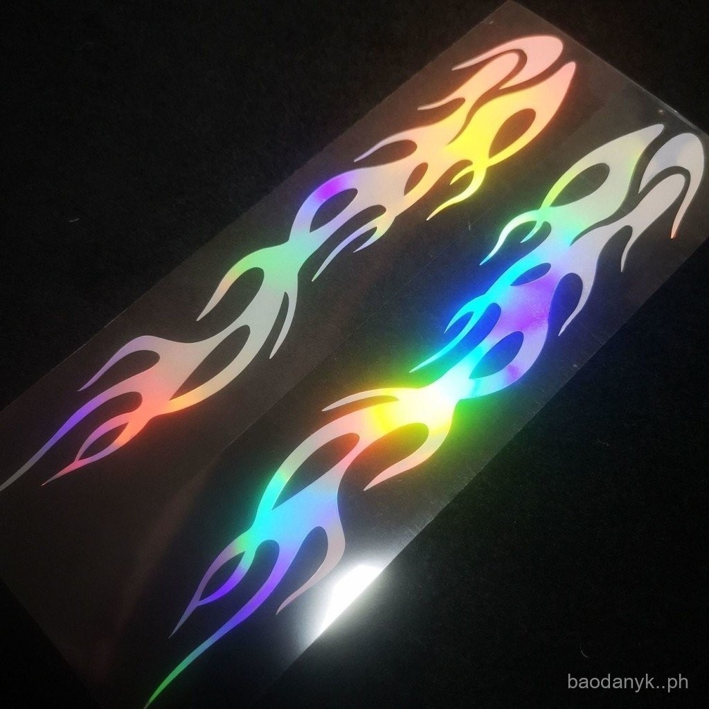 Reflective Colorful Flame Bumper Stickers Ghost Fire Calf Electric ...