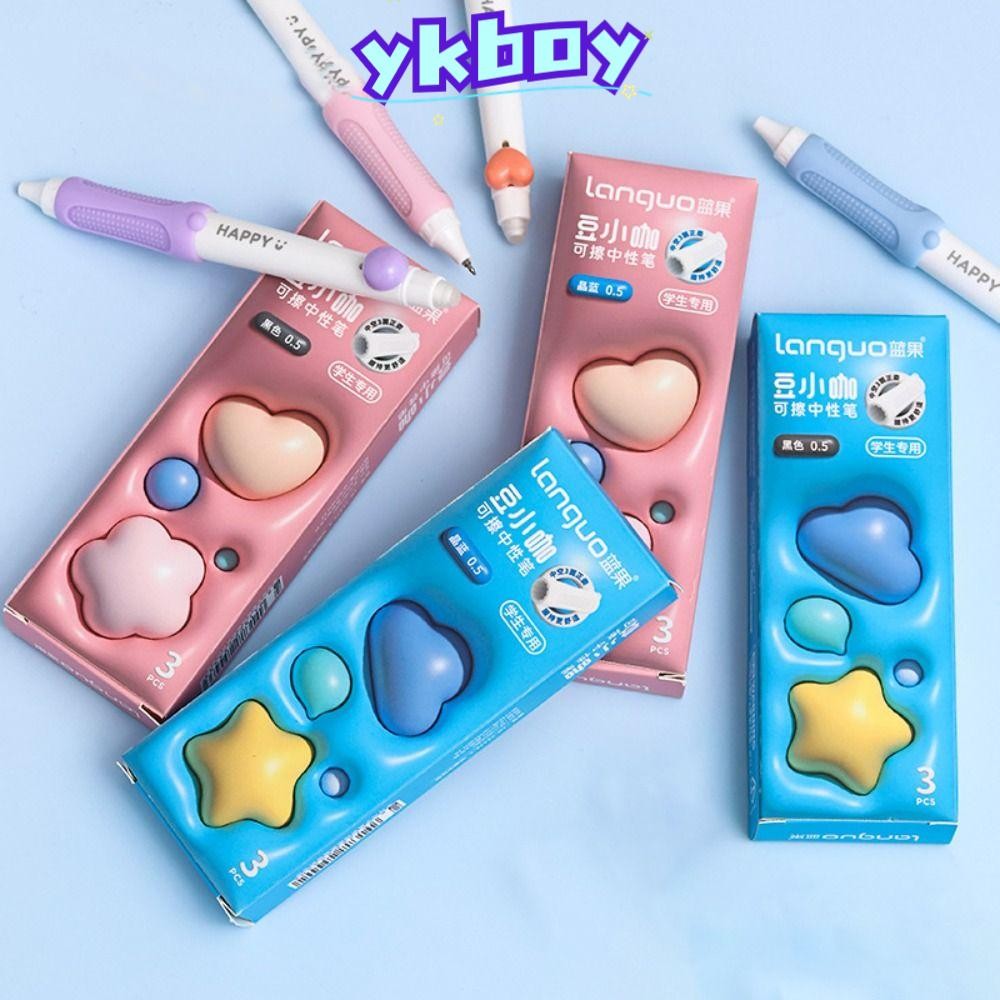 YKBOY 3Pcs/Set Erasable Gel Pen, 0.5MM Blue Writing Pen, Cute School ...