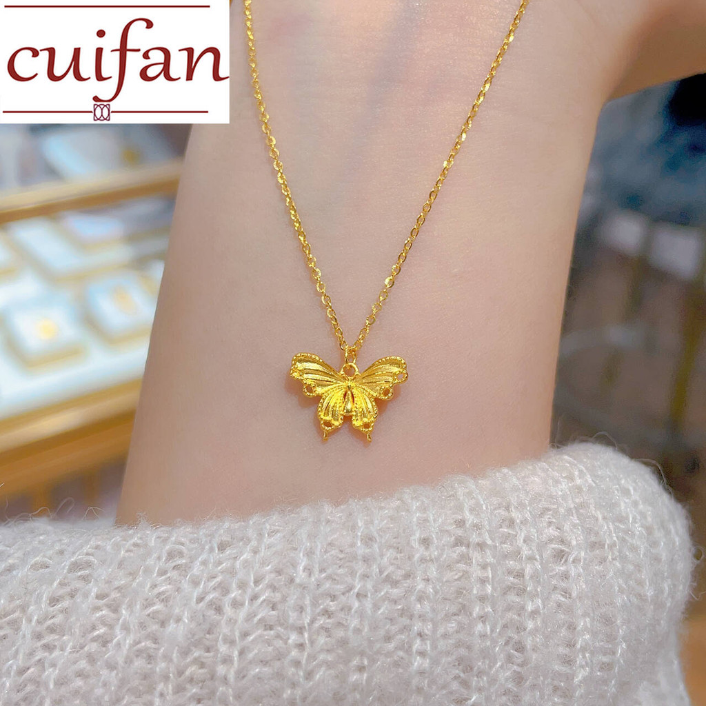 hikaw 21k saudi gold necklace pawnable women's filigree butterfly ...