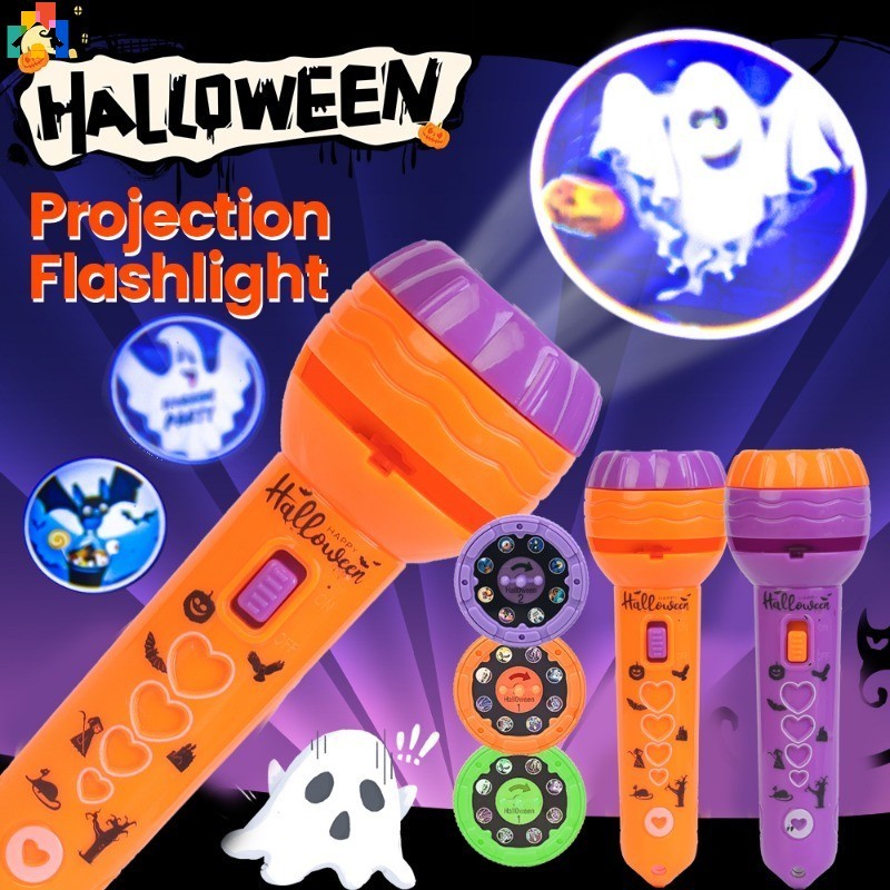 Cartoon Ghost Pumpkin Pattern Projection Flashlight Toys Early ...