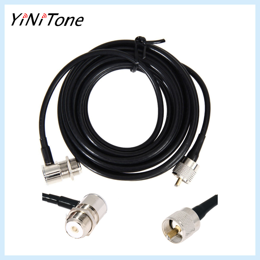 RG58 Cable 5M Extension PL-259 to SO-239 for Car Radio Kenwood ICOM ...