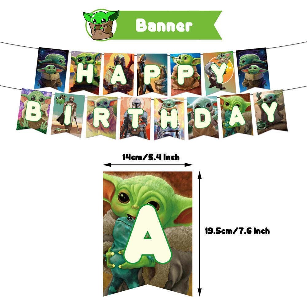 Star Wars Baby Yoda Happy Birthday Party Supplies Banner Ballons Cake ...