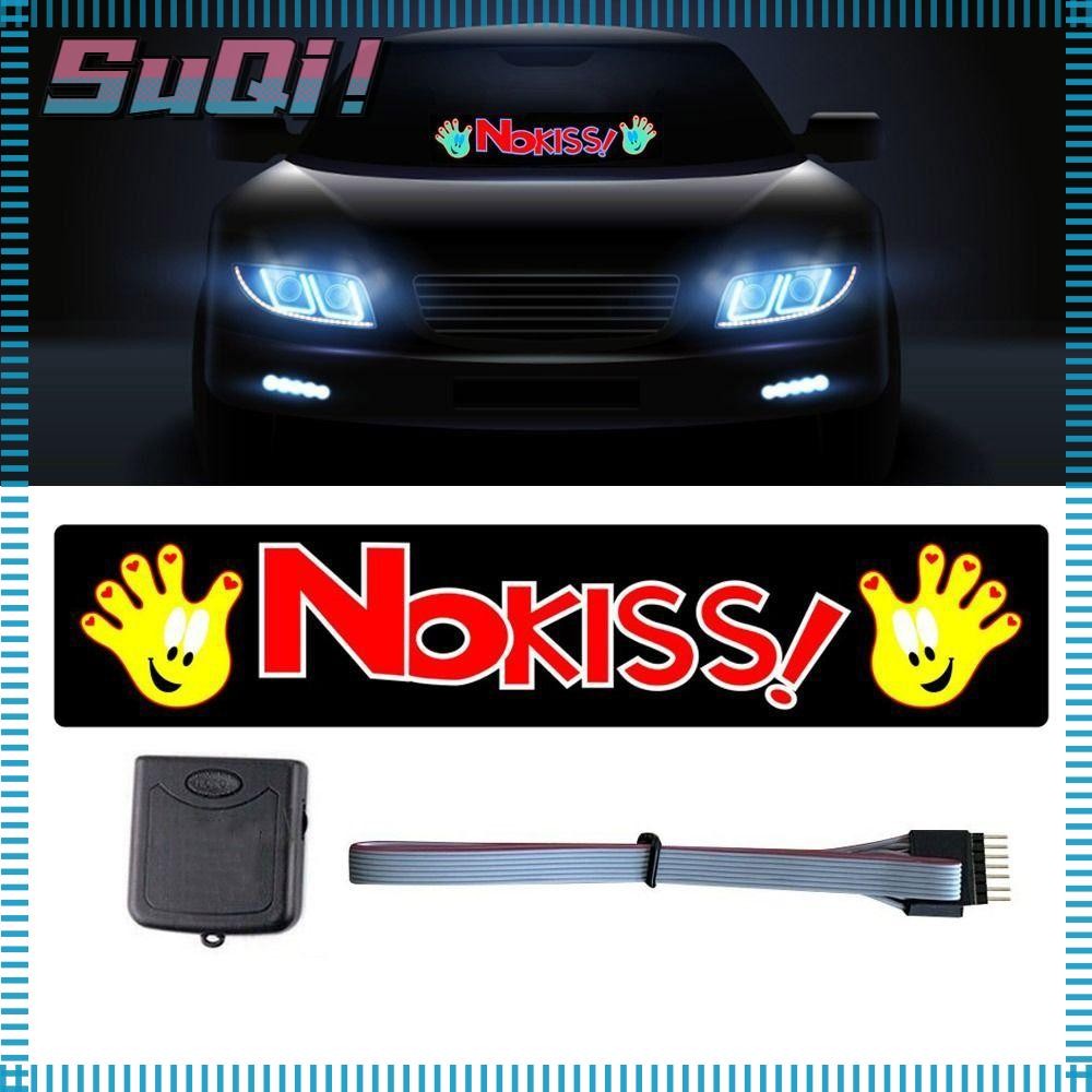 HI-SUQI LED Car Sticker Car Window NO KISS Electric Car Decals | Shopee ...