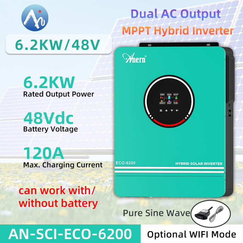 6.2KW MPPT Hybrid Solar Inverter 48V Hybrid Inverter 230Vac MPPT Off ...