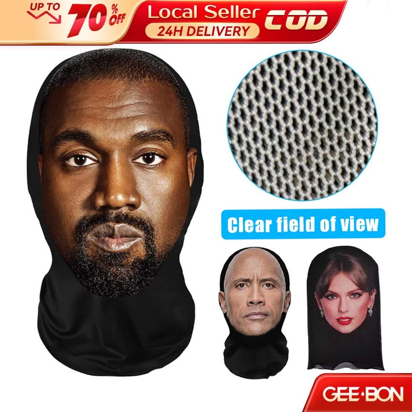 GEEBON 3D Printed Headgear for Ye Taylor Johnson Elastic Mesh Full Face ...