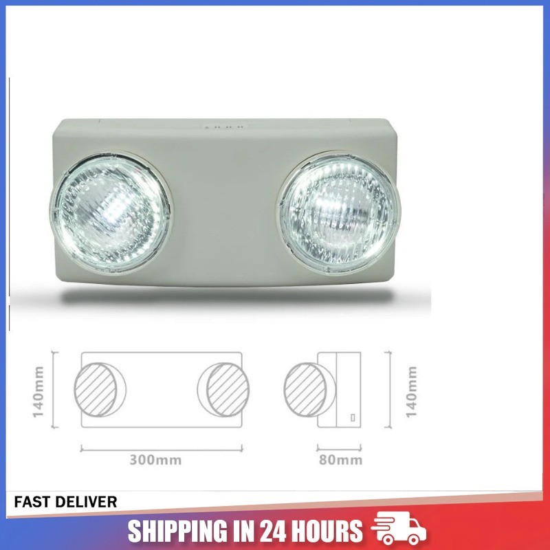 [Fast Shipping] LED Wall Mounted 2*3W Emergency Light Twin Dual Eye ...