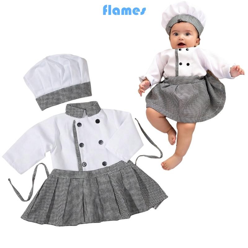 FL Newborn Cook Hat Costume Cosplay Cook Uniform Set Baby Photography ...