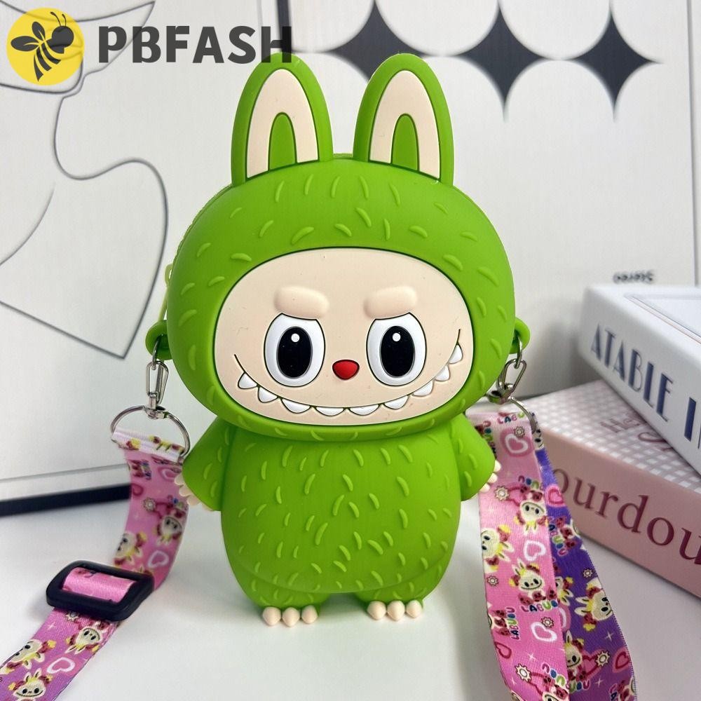 PBFASH Labubu Crossbody Bag, Cartoon Labubu Doll Silicone Coin Purse ...
