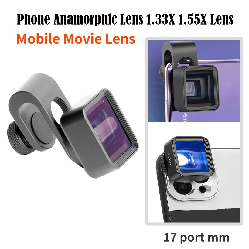Phone Anamorphic Lens 1.33X 1.55X Wide-Angle SmartPhone Lens For iPhone ...