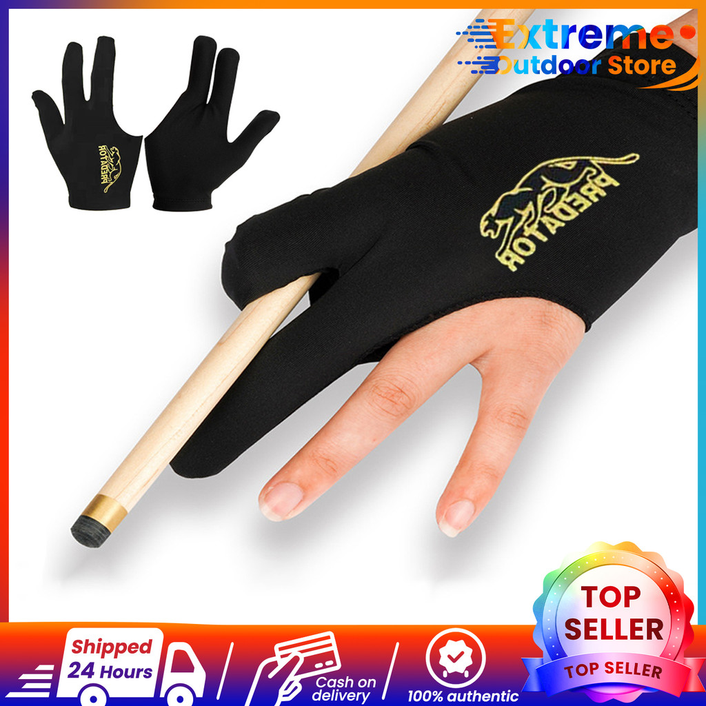 Billiard Finger Gloves Black Anti-slip Left Hand Three Finger Gloves ...