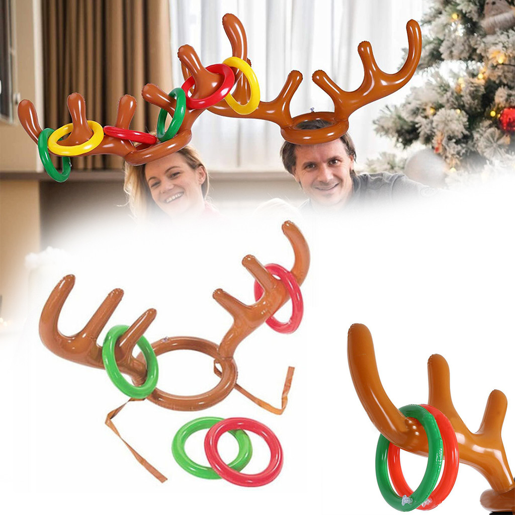 1 Set DIY Xmas Kids Gift Christmas Game Inflatable Funny Reindeer ...