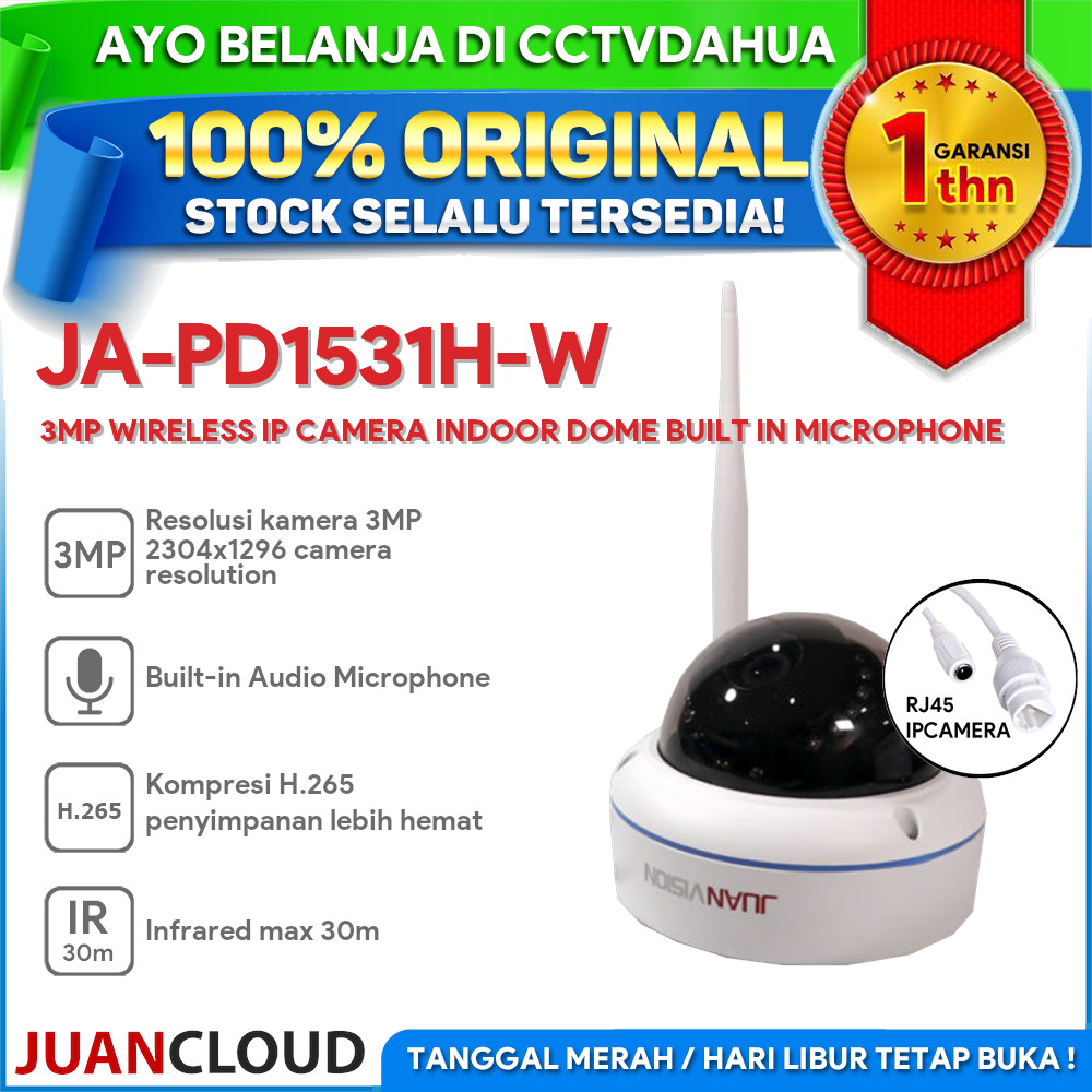 Juan CLOUD JA-PD1531H-W 3MP WIRELESS IP CAMERA INDOOR DOME BUILT IN MICROPHONE | Shopee Philippines