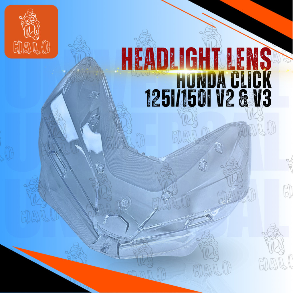 [HALO MOTOR] HEADLIGHT LENS FOR HONDA CLICK 25I/150I V2 AND V3 | Shopee ...