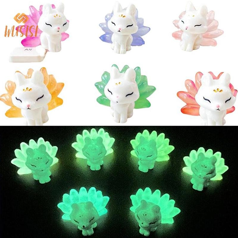 [self-tear] 6 Decorative Fox Models Glow In The Dark Miniature ...