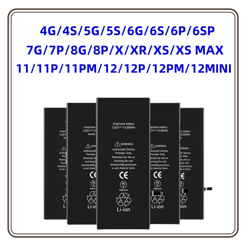 Compatible Battery for 4 4S 5 5s 6 6s 6SP 7 7P 8 8P 11 11PM 12 12P 12PM 12Mini X XR XS XSMax ...