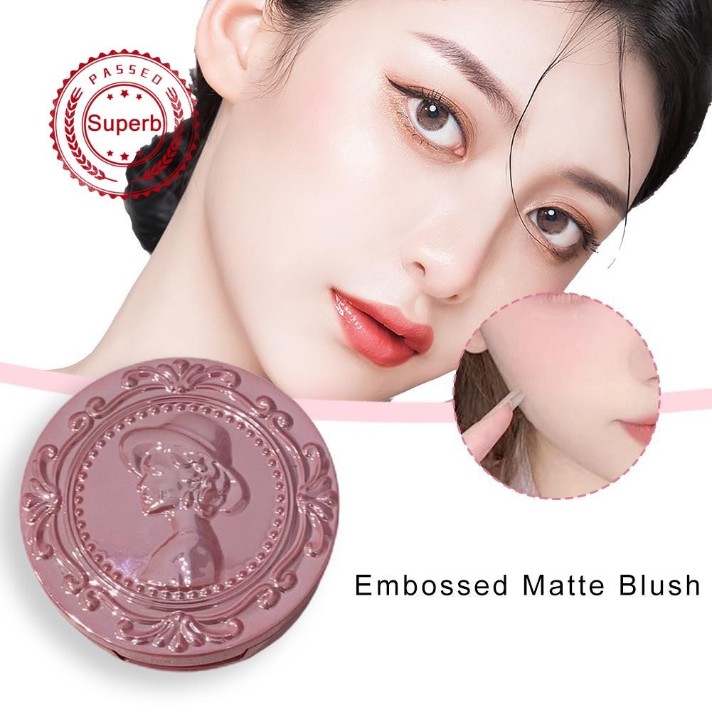 DORAME New Tea Pink Cushion Blush With Mirror 3d Relief Blush Pink ...