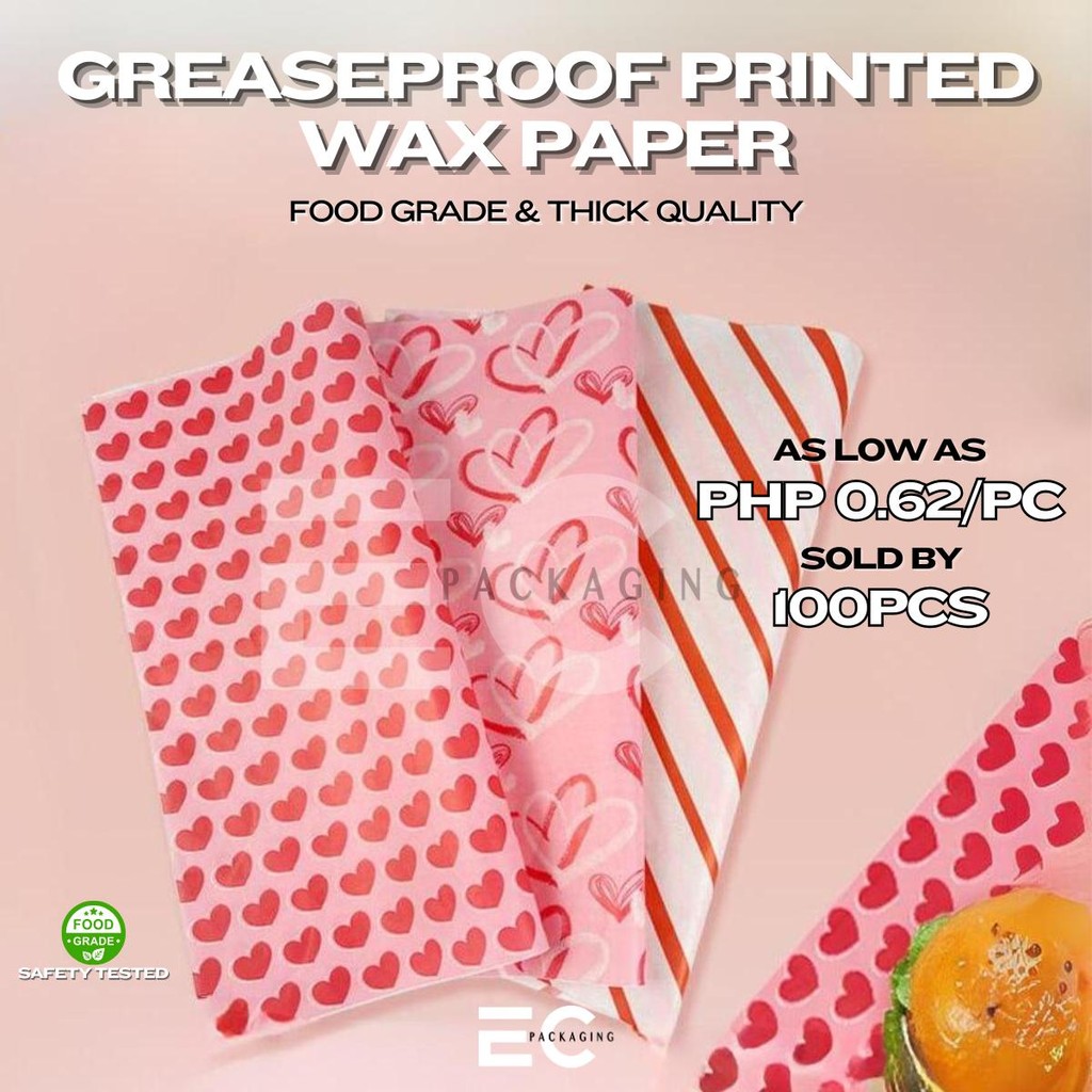 EC 100PCS/PACK 15*15cm VALENTINE ANTI OIL AND ANTI SLIPT GREASEPROOF ...