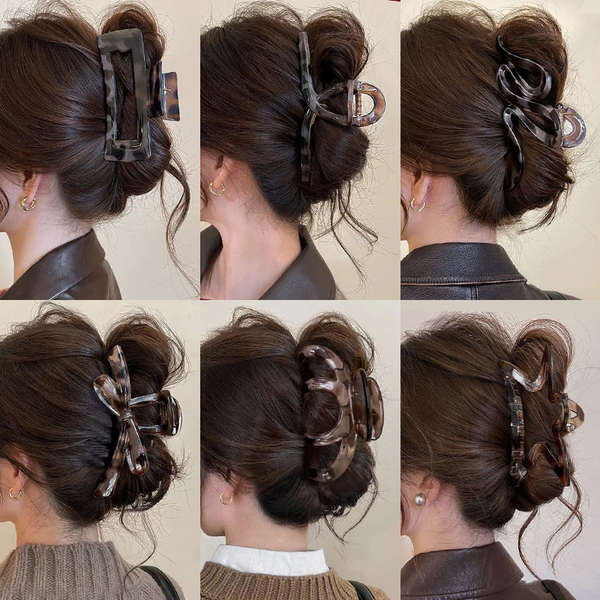 clamp for hair hair clamp Sweet Cool Gray Leopard Print Grabber Clip ...