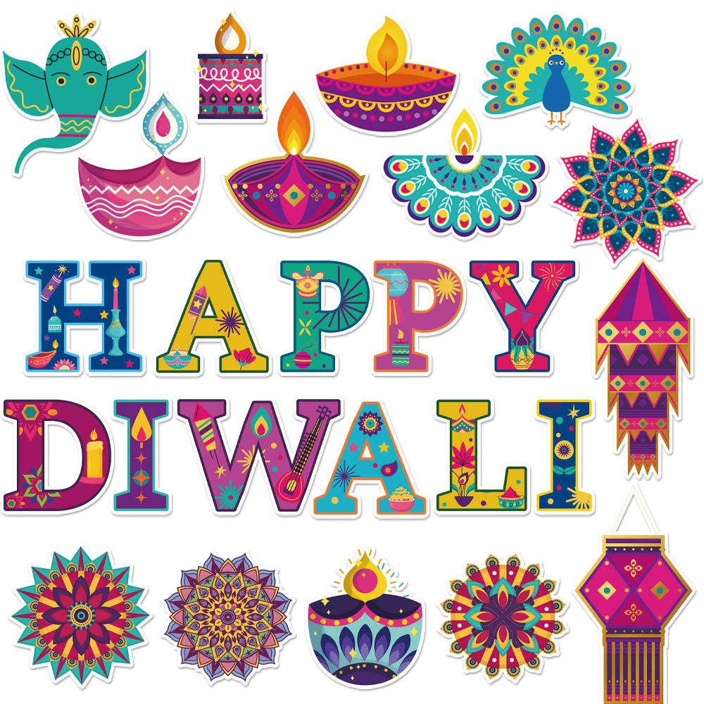 Happy Diwali Bulletin Board Decoration, Rangoli Paper Cutouts Bulletin ...