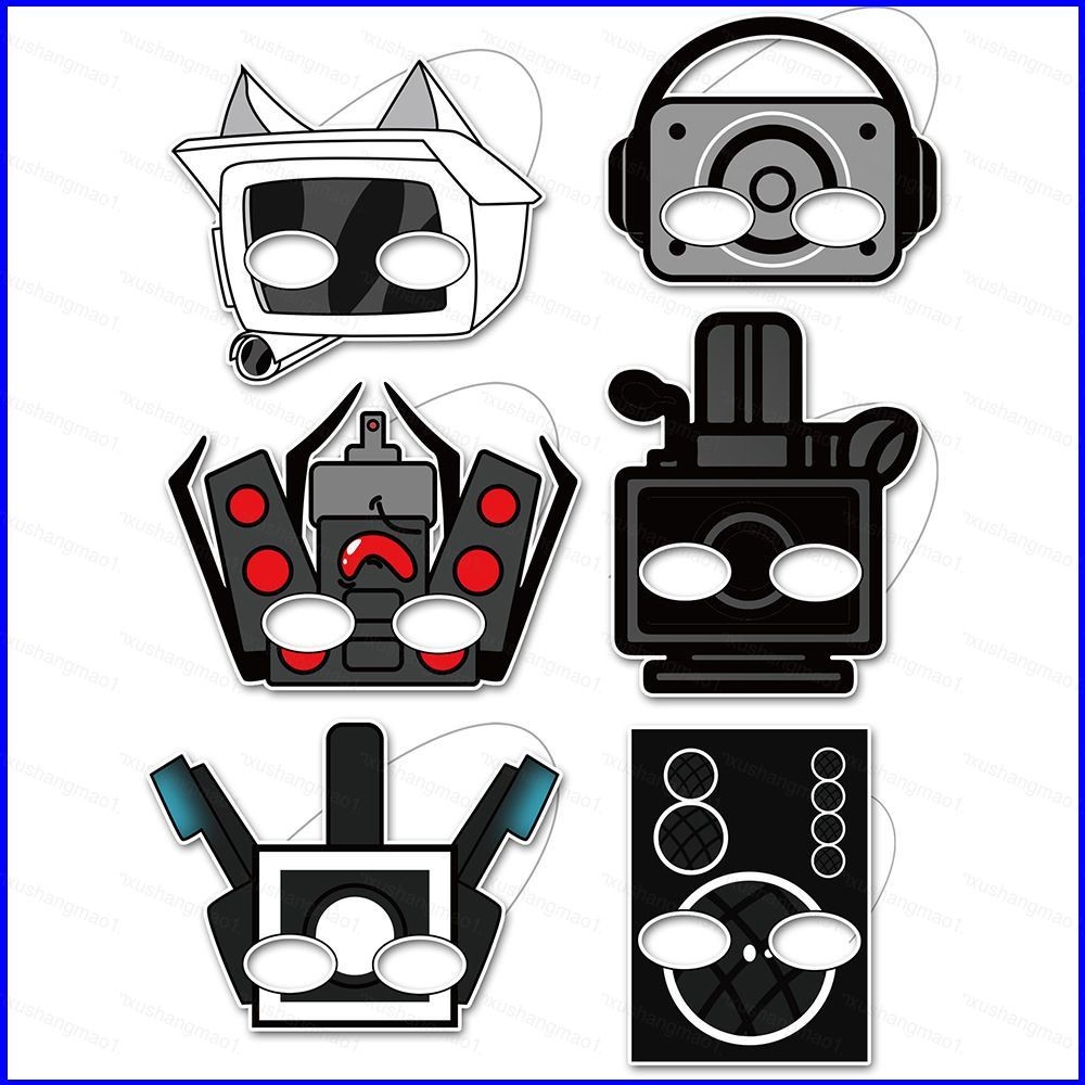 12PCS/set Skibidi Toilet mask themed birthday party decoration supplies ...