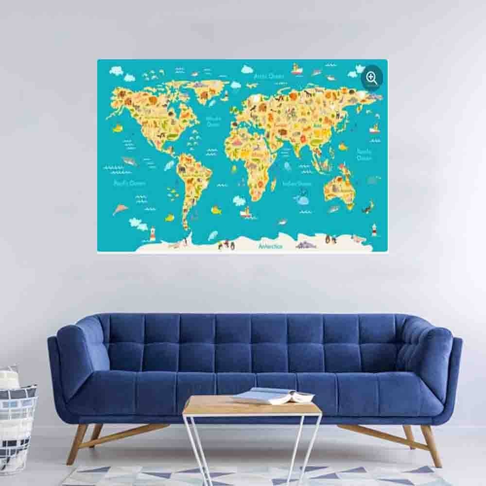 Education Map Poster World Map Large Size Map Home Decor Hd Print ...