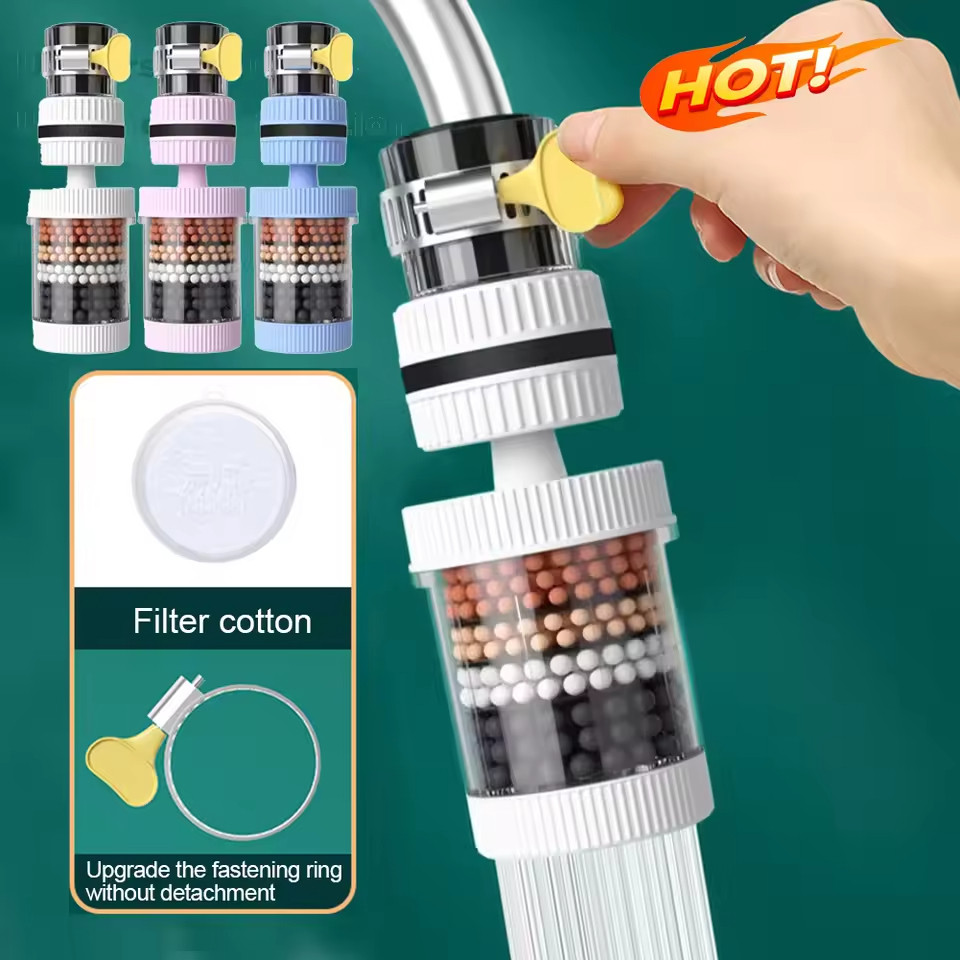 6 Layers Tap Purifier Universal 360 Degree Rotation Water Saving ...