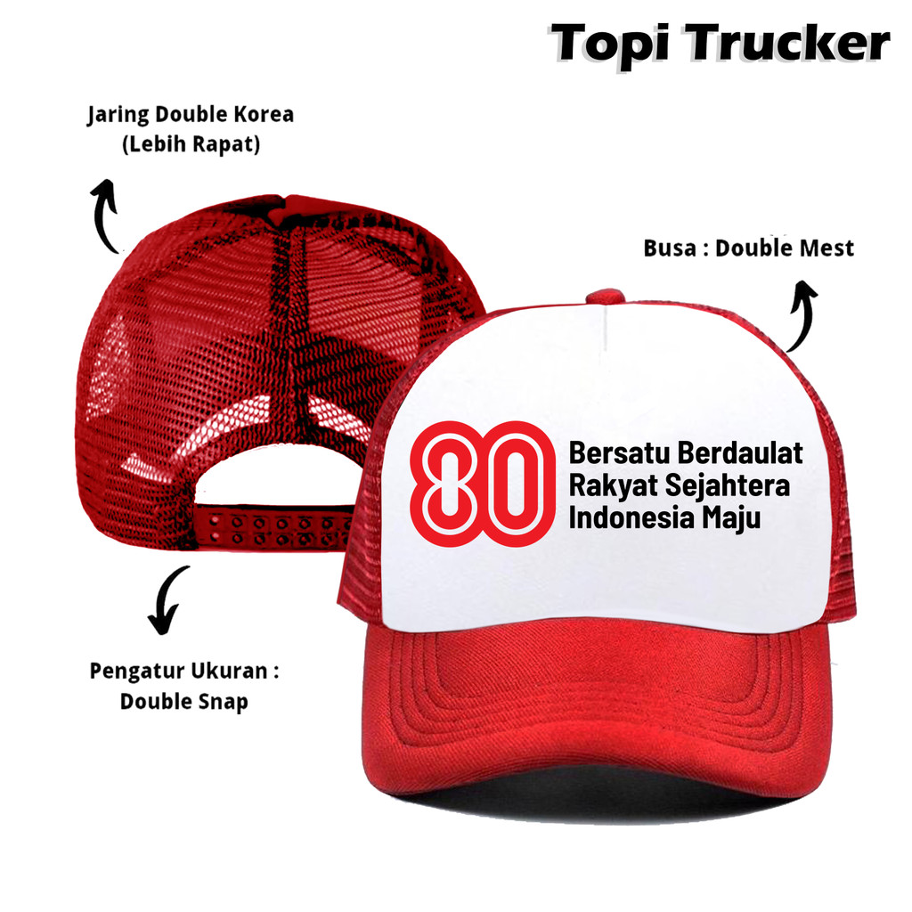 80th Indonesian Independence Day TRUCKER Mesh Hat, 17 August 2025 ...