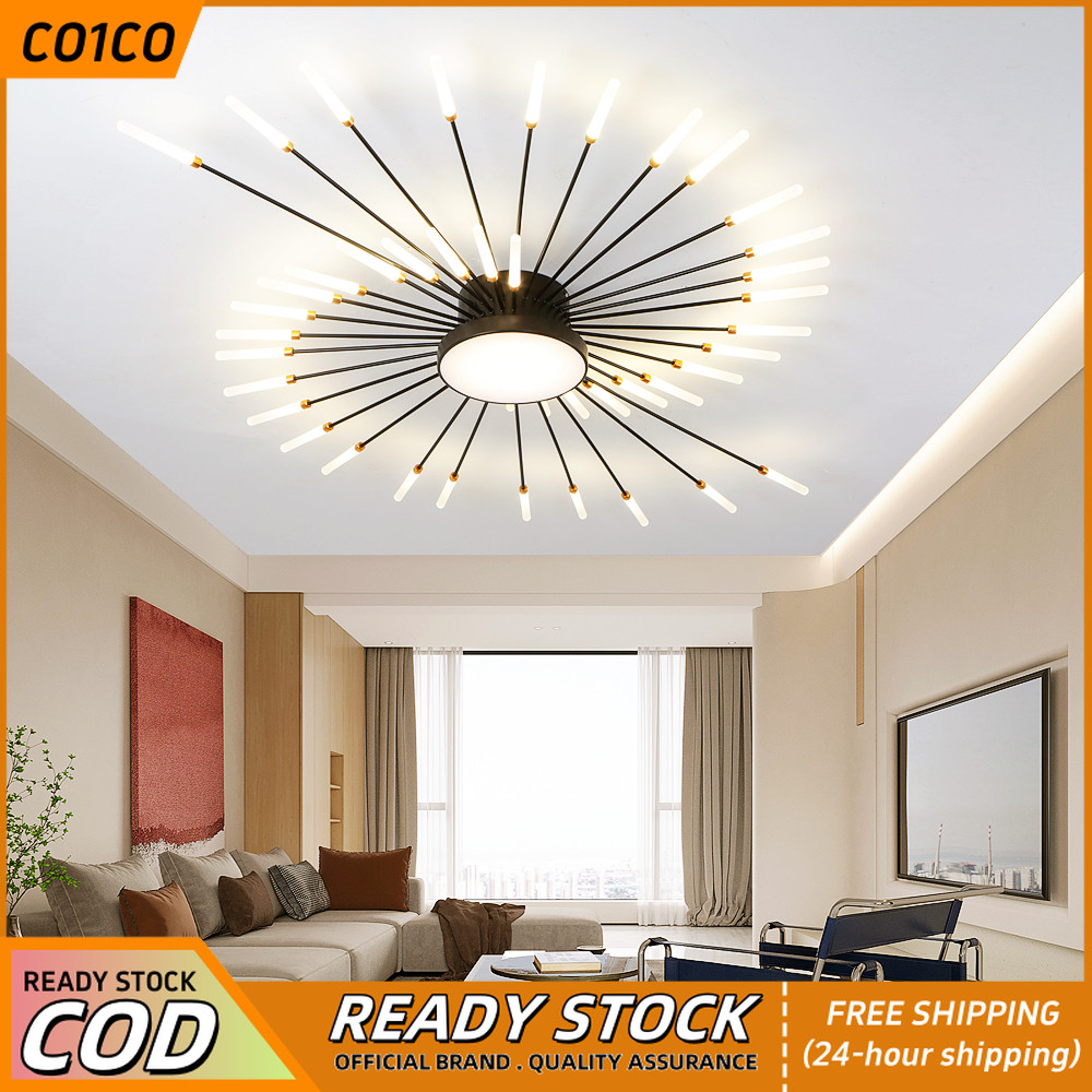 Nordic-style rotating fireworks ceiling light, stylish and luxurious ...