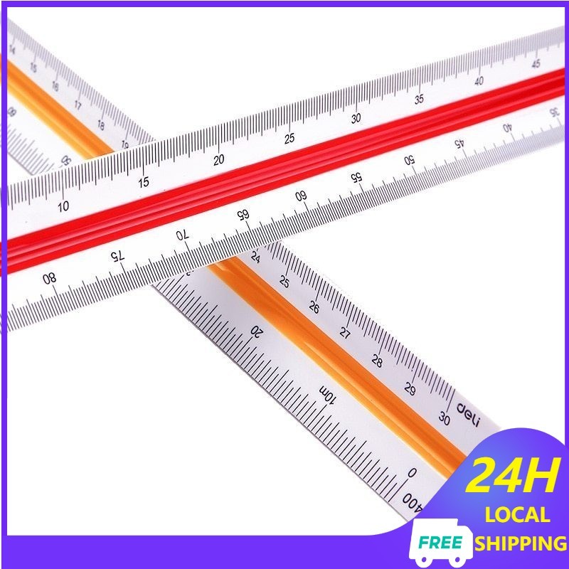 Triangular Scale Ruler 1:20 1:25 1:50 1:75 1:100 1:125 Plastic ...
